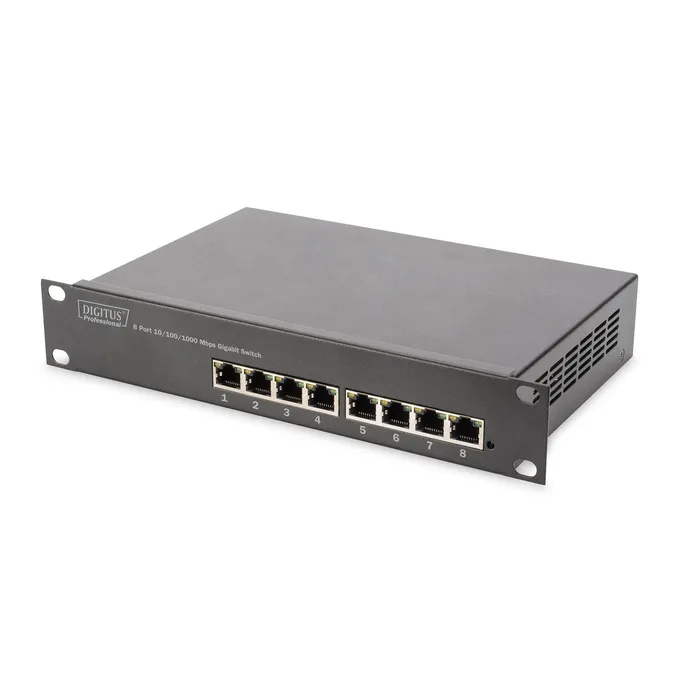 DIGITUS 10 Zoll 8-Port Rackmount GB Ethernet Switch