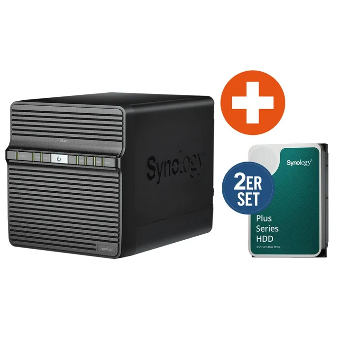 Synology DS423 NAS System 4-Bay 16 TB inkl. 2x 8 TB Synology HDD HAT3320-8T