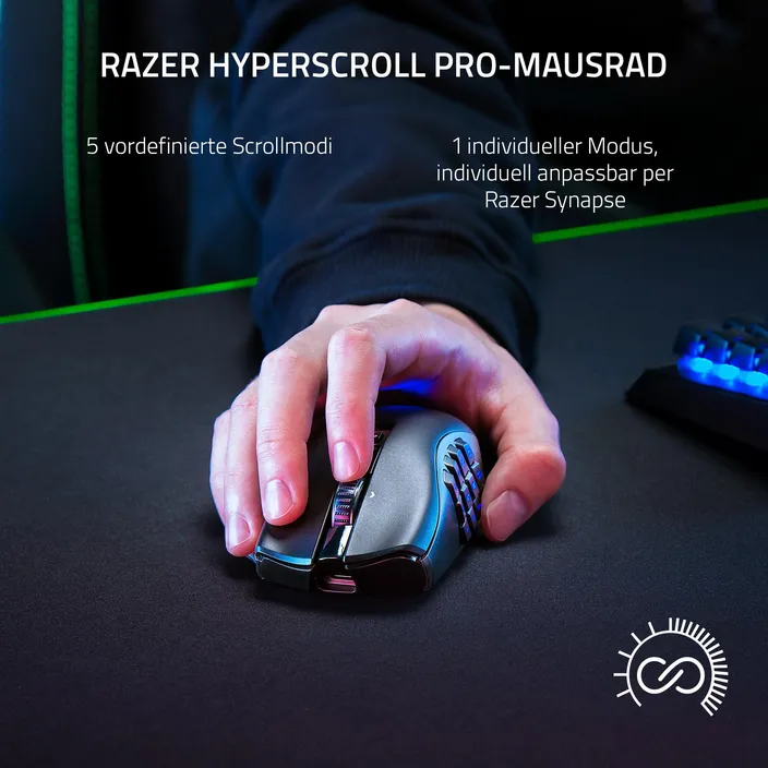 Razer Naga V2 Pro - Kabellose MMO-Gaming-Maus mit neigbarem HyperScroll ...
