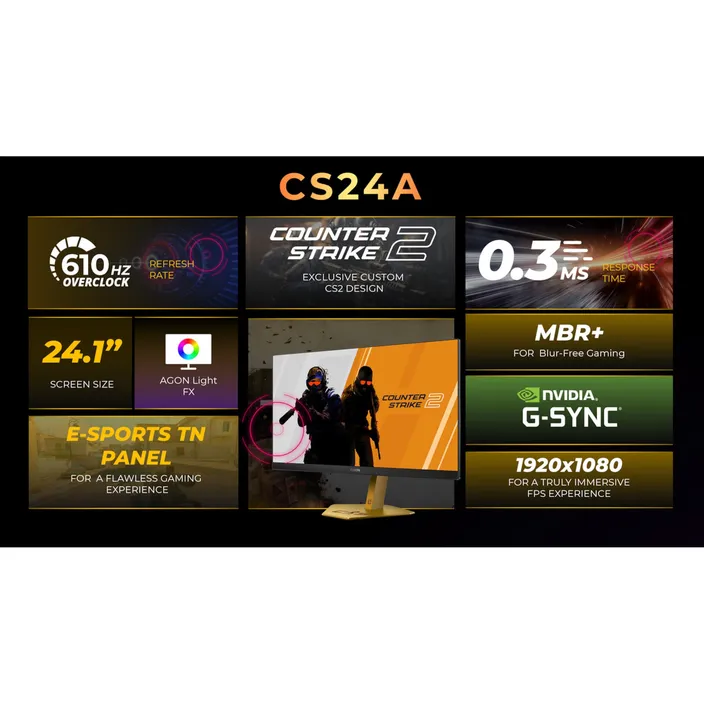 AOC AGON PRO CS24A (CS 2 Edition) 24.1 Zoll Full HD TN LED 16:9 610 Hz ...