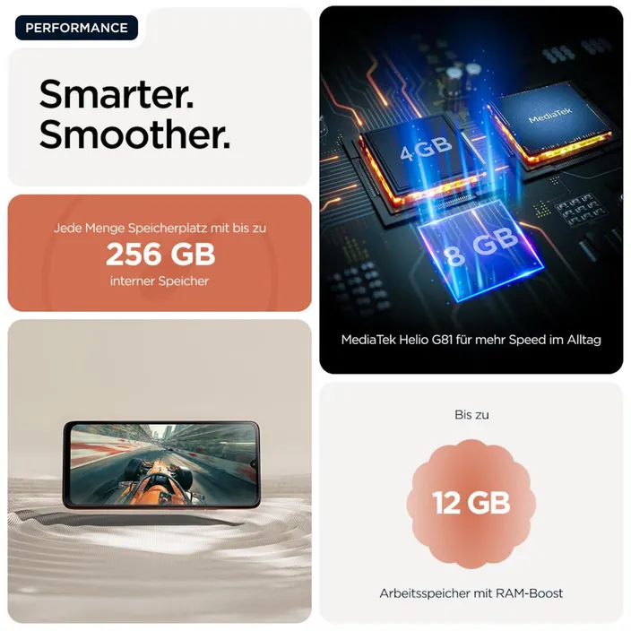 Motorola moto g06 4G 4/256 GB Android 15 Dual SIM Smartphone Arabesque